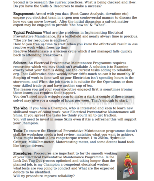 Checklist for Implementing an Electrical Preventative Maintenance Programme - RELIABILITY CONNECT®